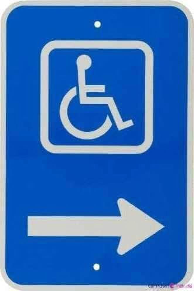 Street sign warning plaque Handicapped With Right Arrow Picto Only ...