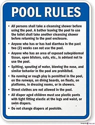 Street sign warning plaque Indiana Pool Rules Metal Tin Sign Wall Art ...