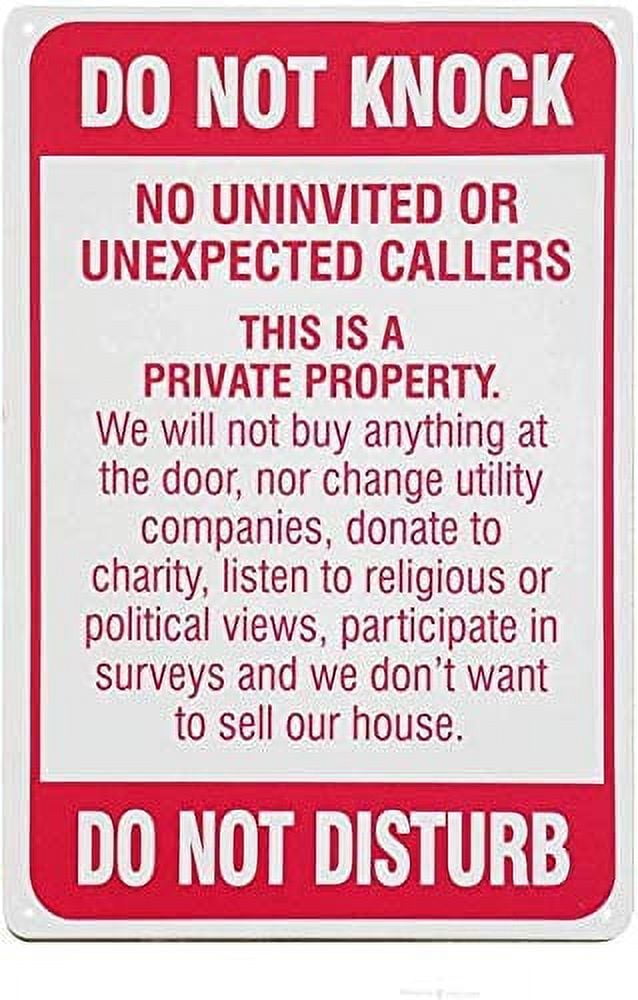 Street sign warning plaque Do Not Knock Do Not Disturb Sign Red Warning ...