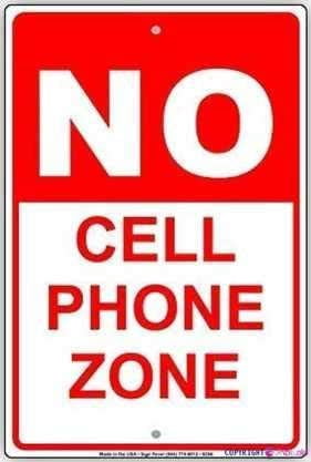 Street sign warning plaque Metal Tin No Cell Phone Zone Quiet Caution 8 ...