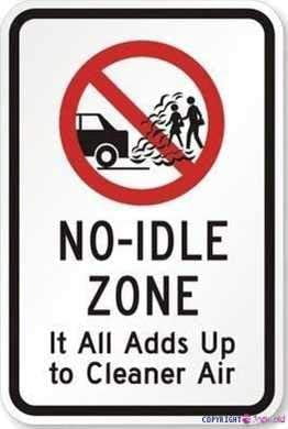 Street sign warning plaque Metal Tin No Idle Zone It All Adds Up To ...