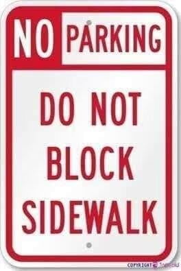 Street sign warning plaque Metal Tin No Parking Do Not Block Sidewalk ...