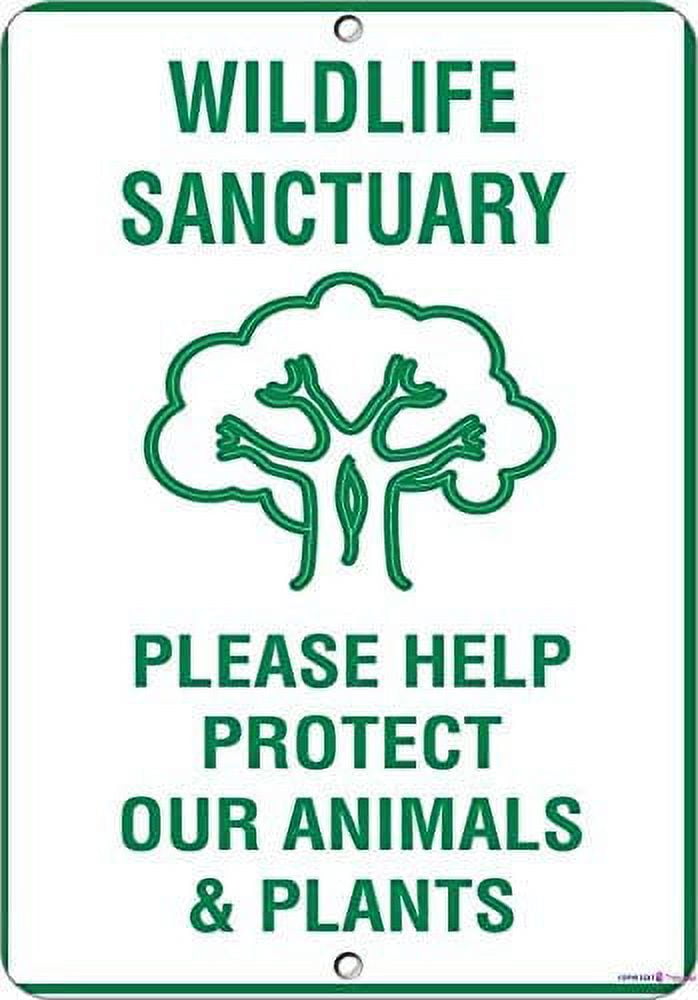 Street sign warning plaque Metal Tin Rustic Post Wildlife Sanctuary ...