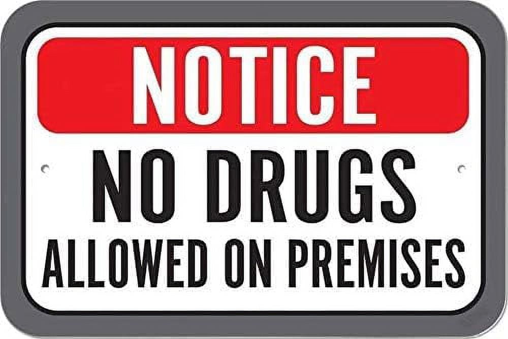 Street sign warning plaque No Drugs Allowed On Premises Metal Tin Sign ...