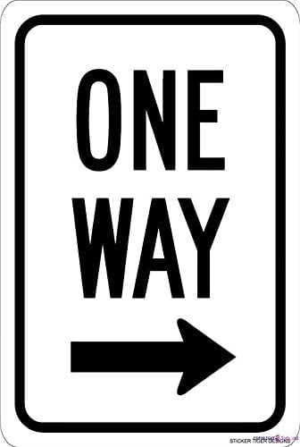 Street sign warning plaque One Way Right Arrow Metal Tin Sign Wall Art ...