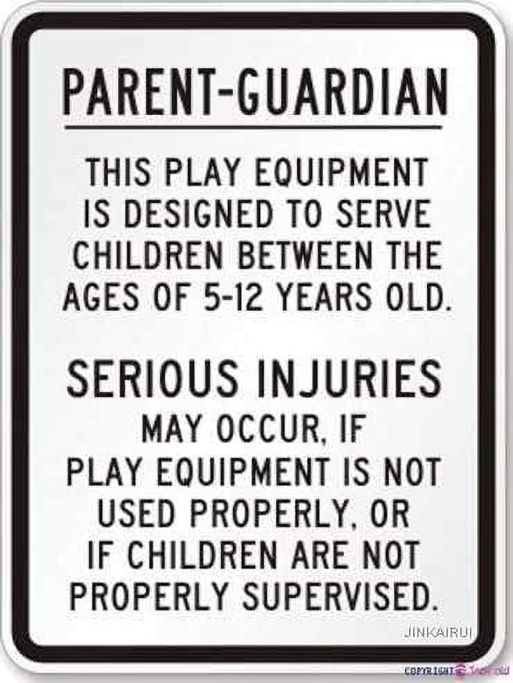 Street sign warning plaque Parent Guardian This Play Equipment sign ...