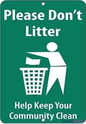 Novelty Warning Metal Tin Signs Please Don't Litter Help Keep Your ...