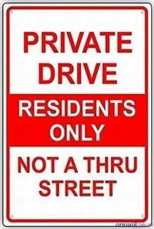 Street sign warning plaque Private Drive Residents Only Not A Thru ...