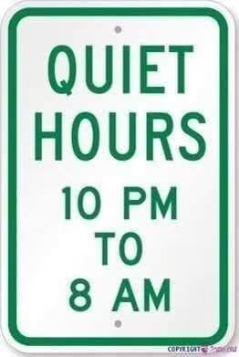 Street sign warning plaque Quiet Hours 10pm - 8am Metal Tin Sign Wall ...