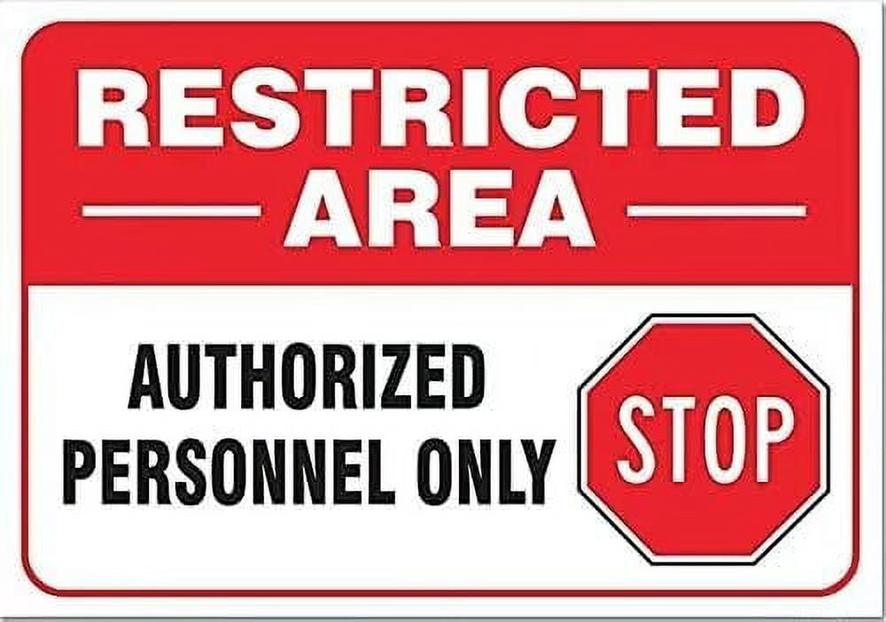 Street sign warning plaque Restricted Area Stop Metal Tin Sign Wall Art ...