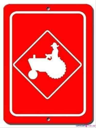 Street sign warning plaque Room Tractor Farming sign Courtyard ...