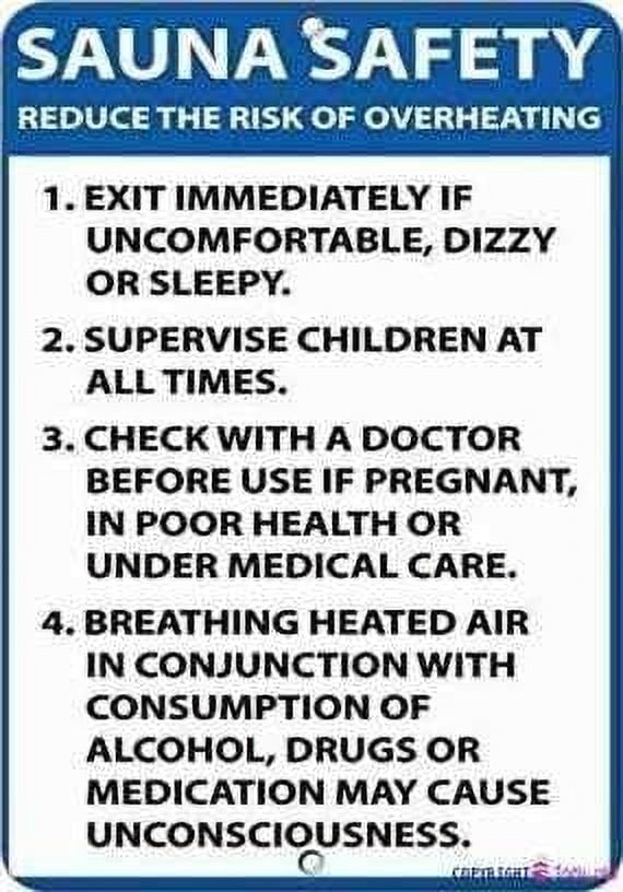 Street sign warning plaque Sauna Reduce Risk Of Overheating Activity ...