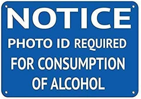 Street sign warning plaque Vintage Warninges Notice Photo Id Required ...