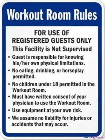 Street sign warning plaque Workout Room Rules Metal Tin Sign Wall Art ...