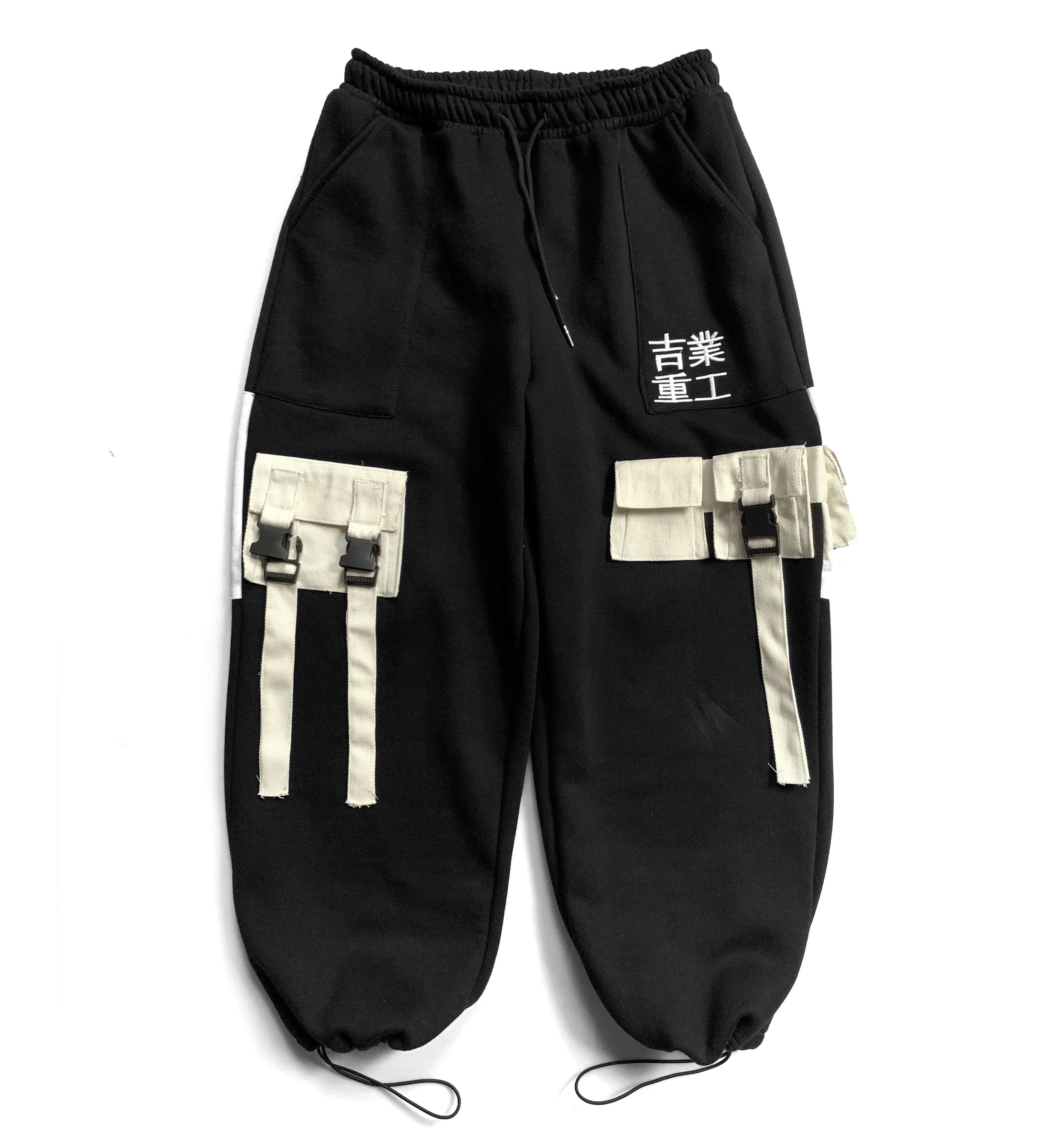 Streetwear Joggers Japanese Kanji Harajuku Embroidery Sweatpants Urban ...