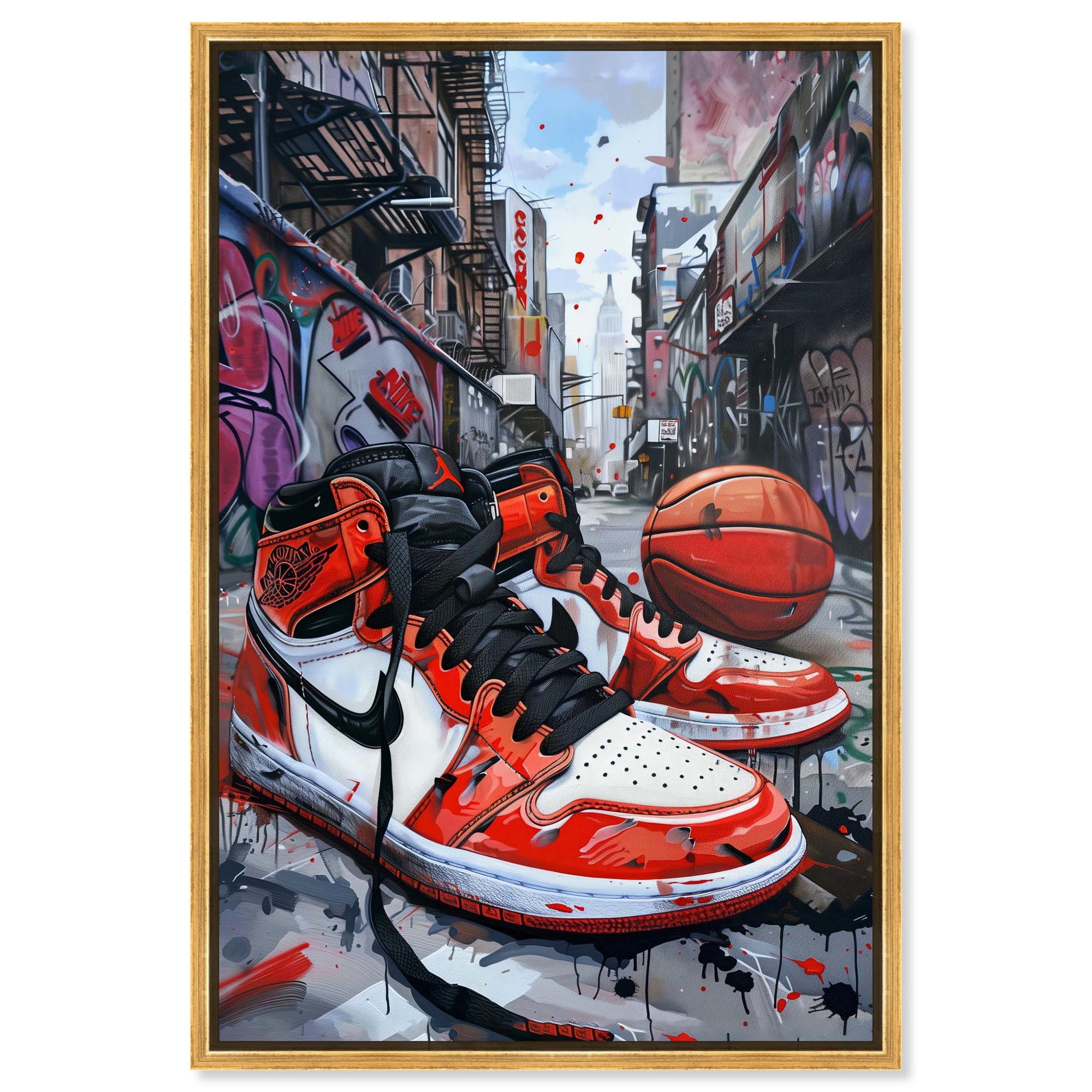 Streetwise Sneakers Canvas Urban Posters by Art Remedy, Gold Frame, 30 ...