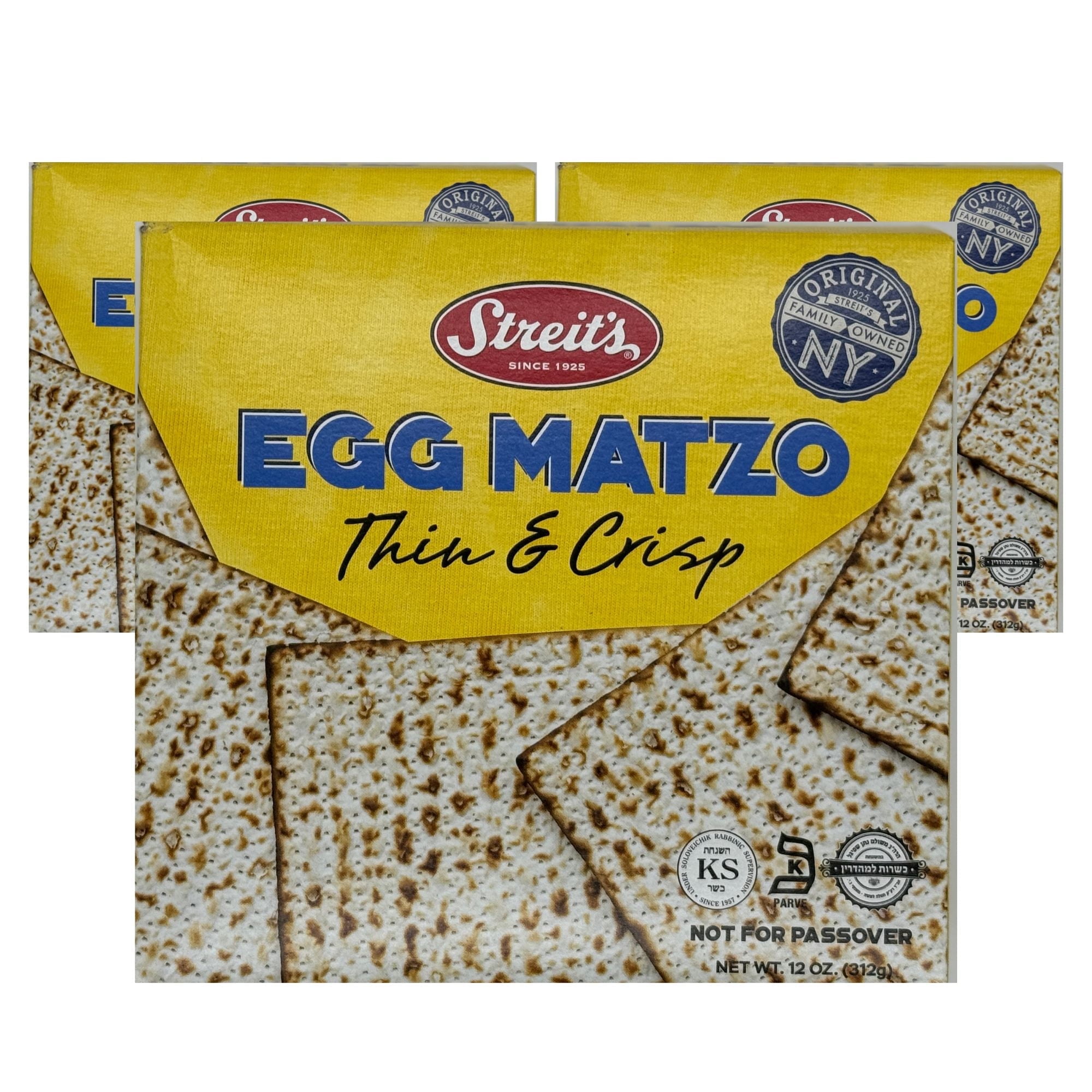 Streit's Egg Matzo - Thin & Crispy, Kosher Certified, Family Owned ...