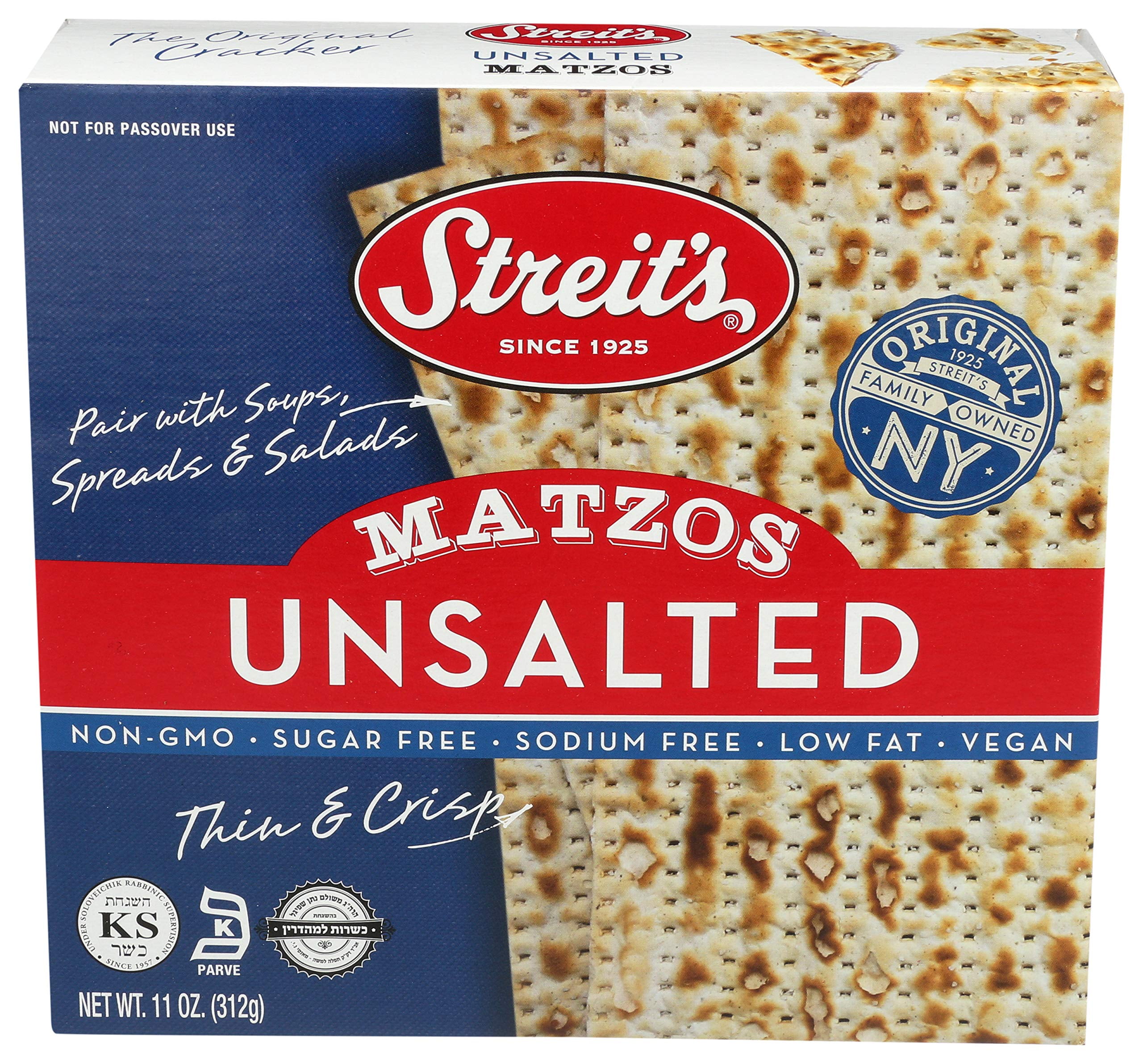 Streit's Unsalted Matzo,ITSC 11 oz - Walmart.com