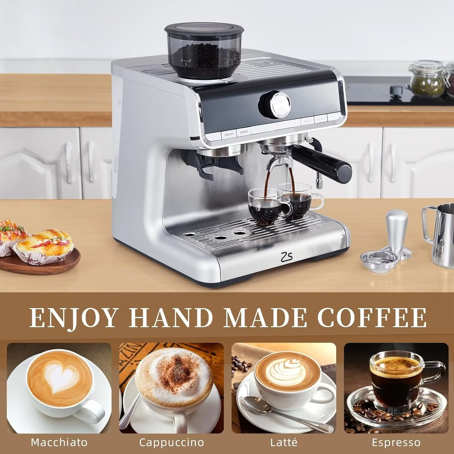 Strelect 20 Bar, 1-Cup Silver Home Use Espresso Machine - Walmart.com