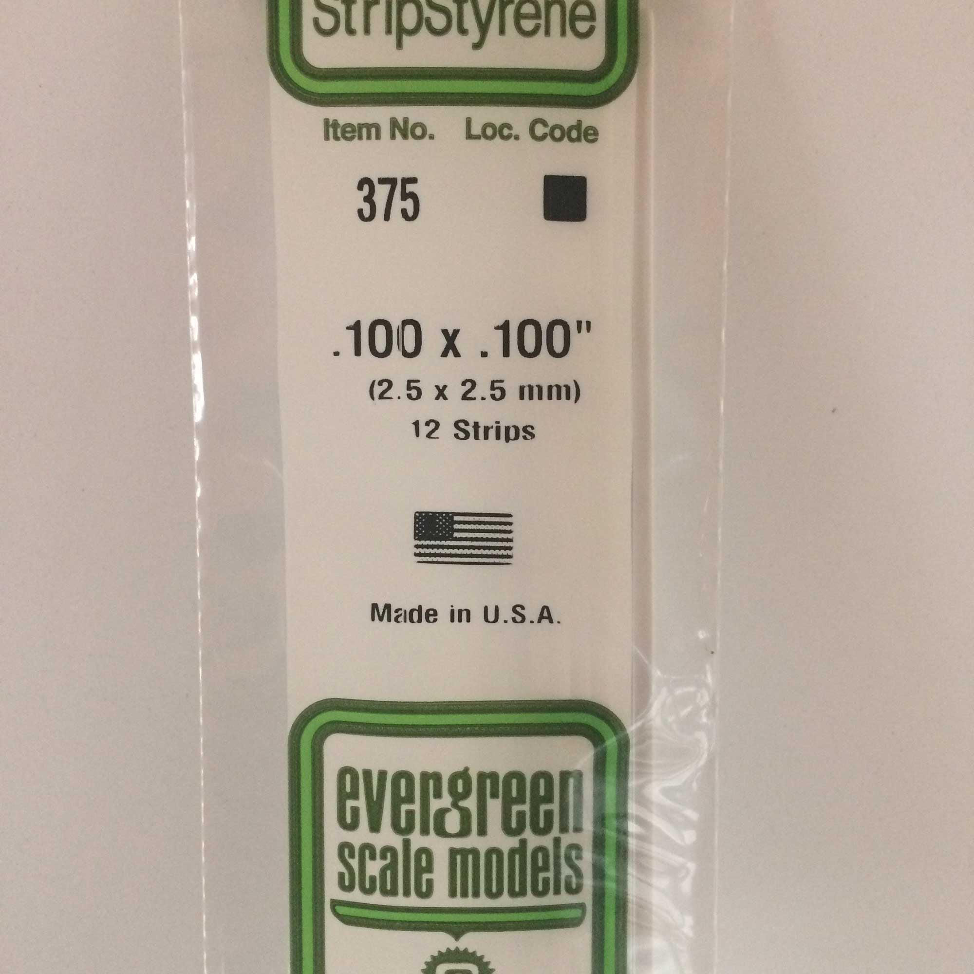 Strene Dimensional Strips .100in x .100in x 24in (12) Evergreen ...