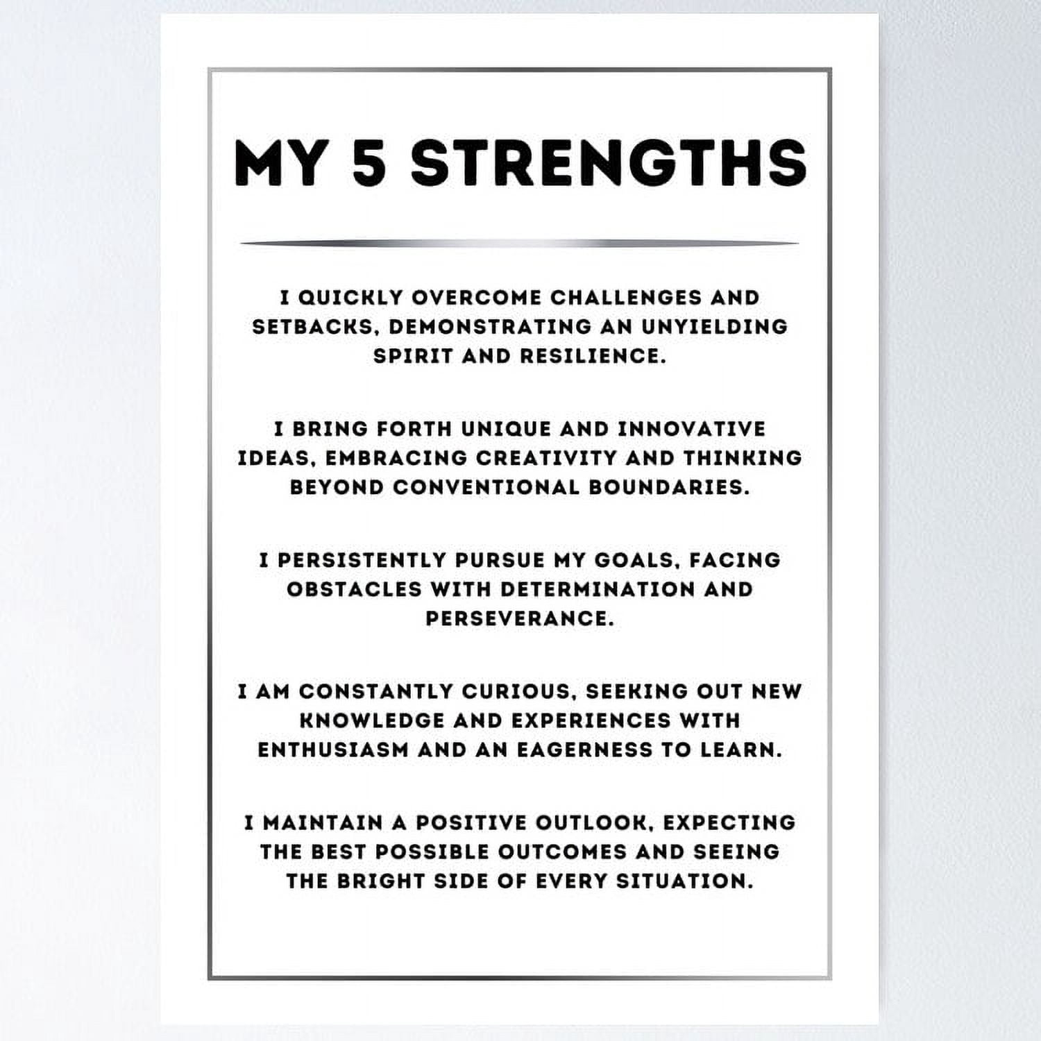 Strength | Affirmation Wall Art | Inspirational Quote for Office Wall ...