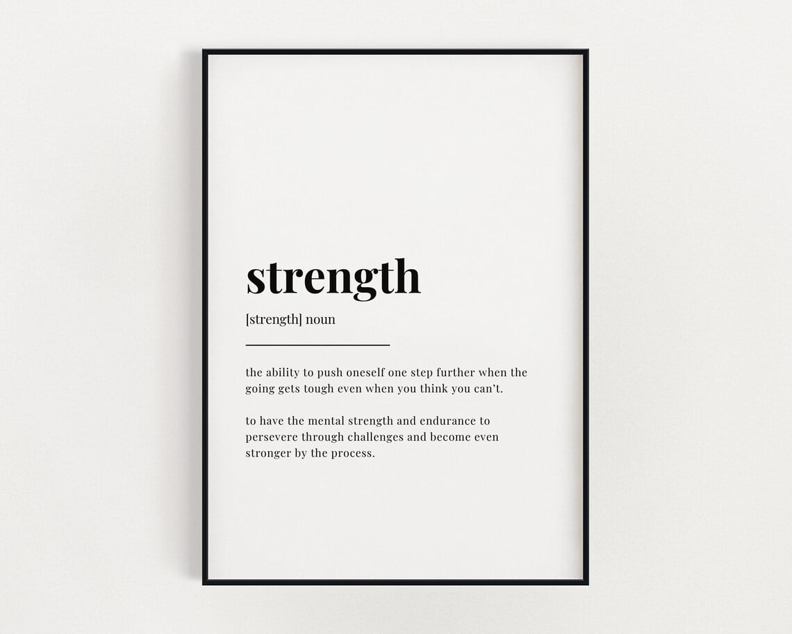 Strength Definition Print, Wall Art Print, Strength Print, Definition ...
