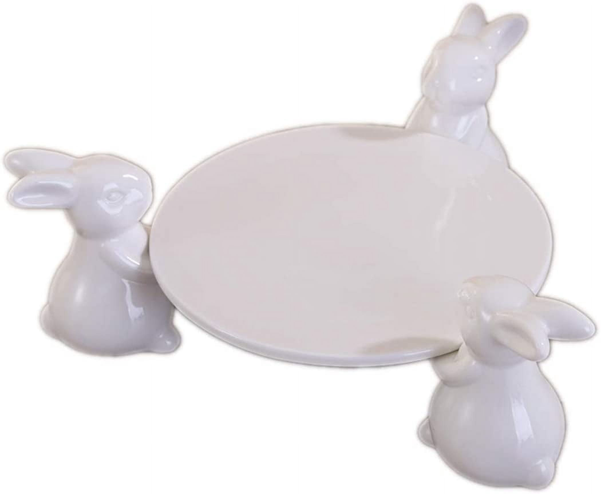 Strength Porcelain Novelty Bunny Rabbit Cake Display Stand Cupcake ...