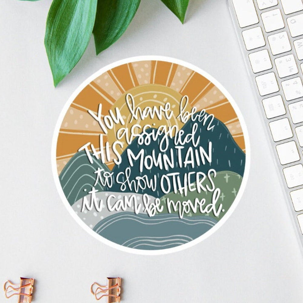 Strength Sticker, Bible Sticker, Faith Can Move Mountains Sticker, Boho ...