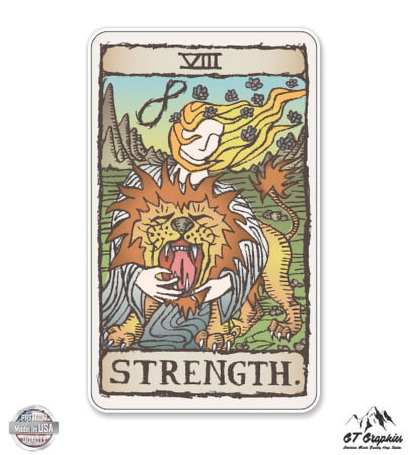 Strength Tarot Card - 8" Vinyl Sticker - For Car Laptop I-Pad ...