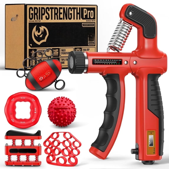 Strength Trainer, Hand Gripper Strengthener Kit - 6 with Adjustable ...