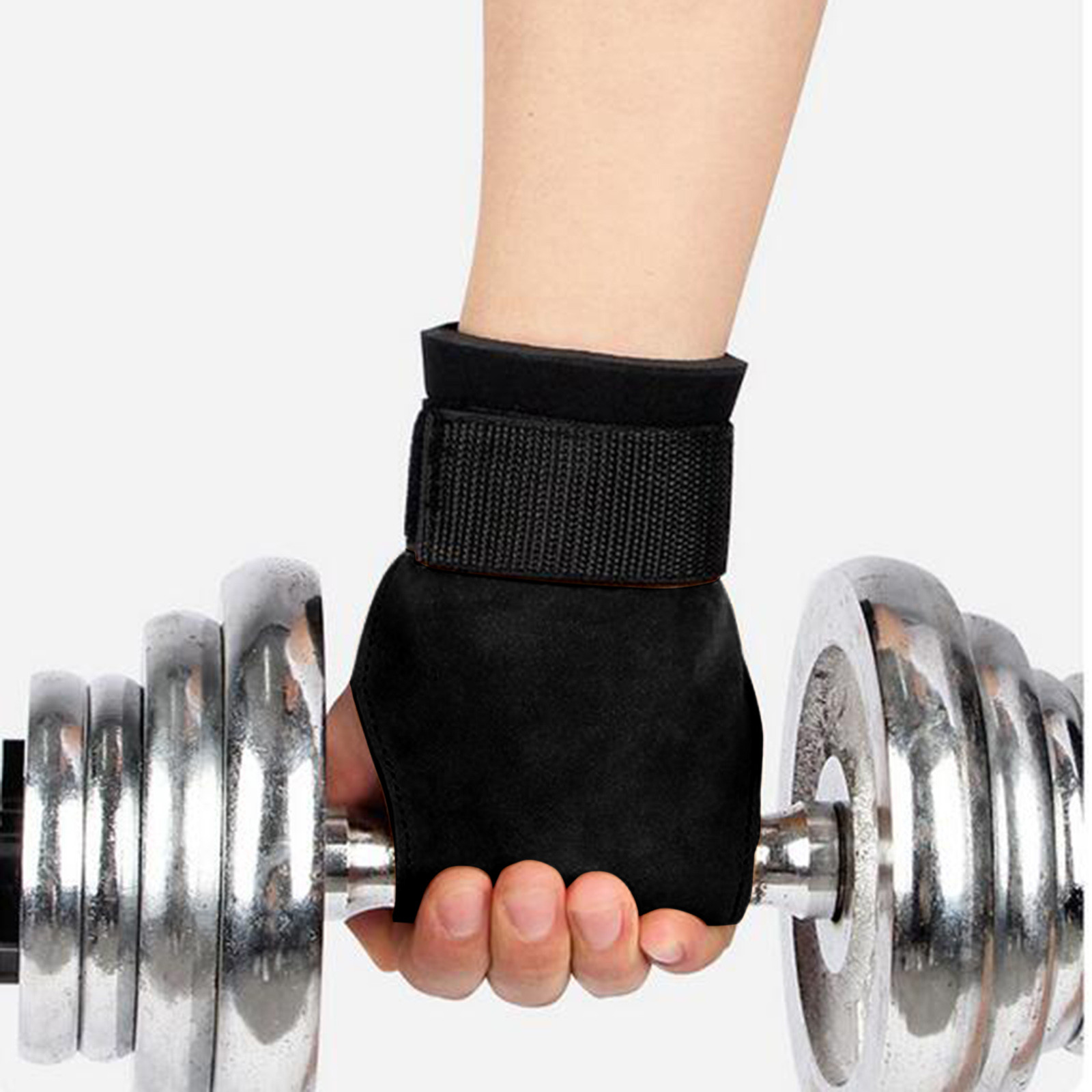 Strength Training Cowhide Hand Guards Fitness Weight Lifting Wrist Hard ...