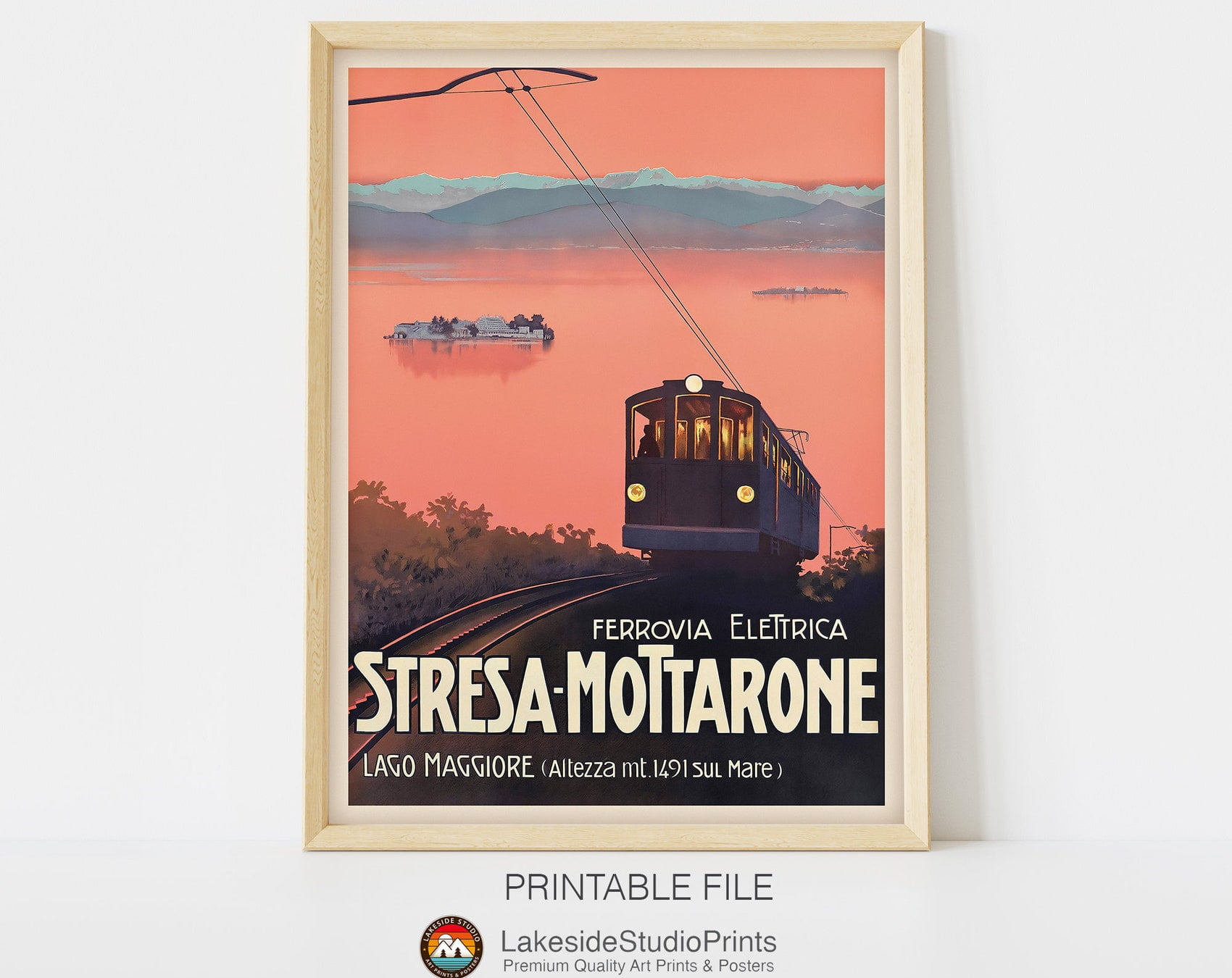 Stresa Mottarone Vintage Travel Poster, 8x12 UNFRAMED - Walmart.com
