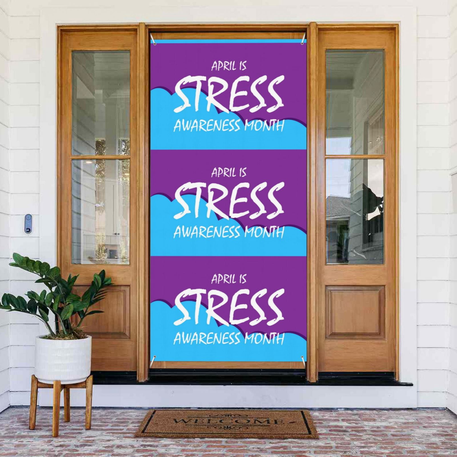 Stress Awareness Month Door Cover Decoration Backdrop Banner Flag ...