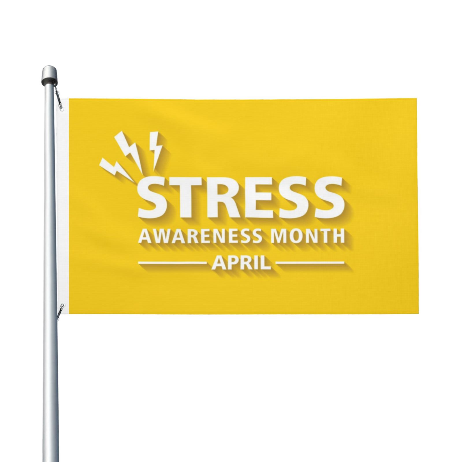 Stress Awareness Month Flag 3x5 Ft Double-Sided Flag Outdoor Sign Party ...
