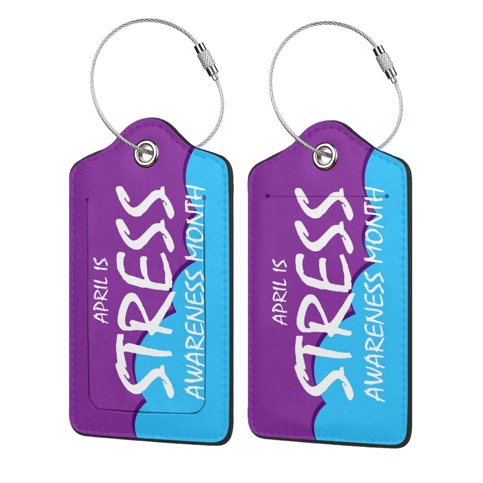 Stress Awareness Month Luggage Tags for Suitcase Tags Identifiers with ...