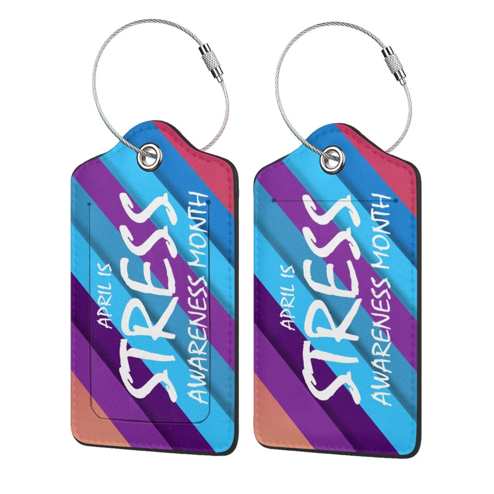 Stress Awareness Month Luggage Tags for Suitcase Tags Identifiers with ...