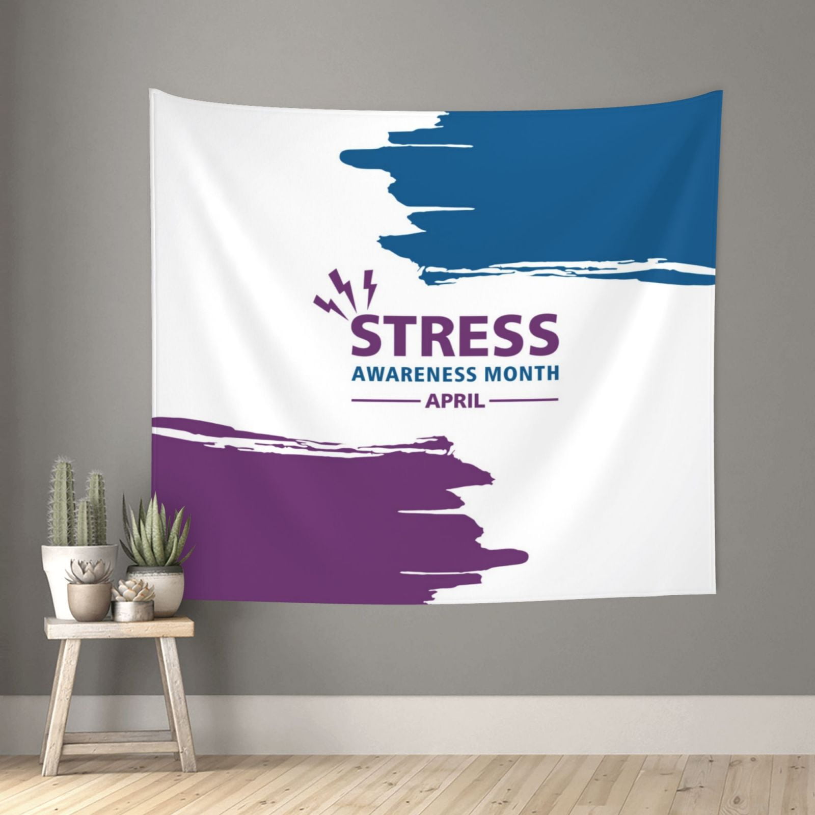 Stress Awareness Month Tapestry Banner Backdrop Flag Background ...