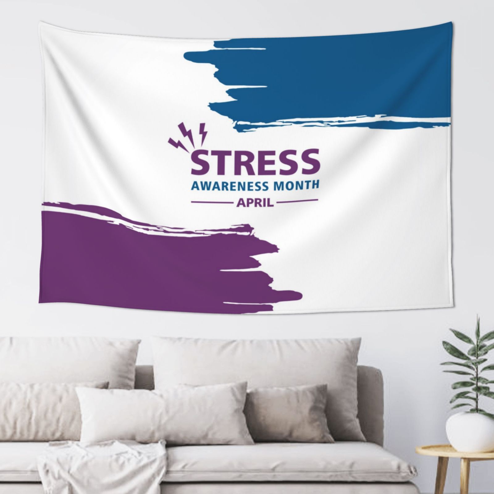Stress Awareness Month Tapestry Banner Backdrop Flag Background ...