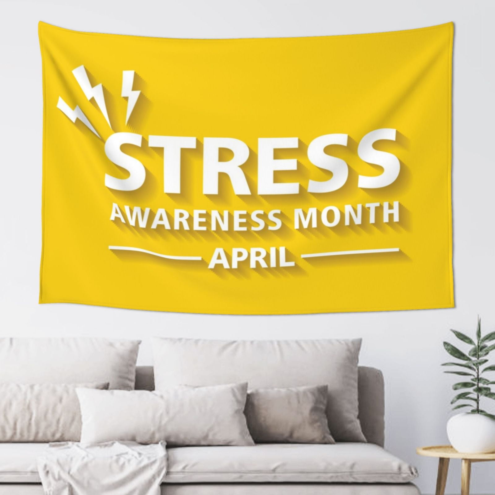 Stress Awareness Month Tapestry Banner Backdrop Flag Background ...