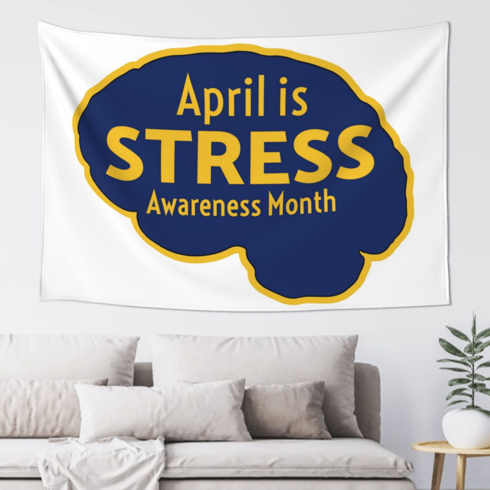 Stress Awareness Month Tapestry Banner Backdrop Flag Background ...