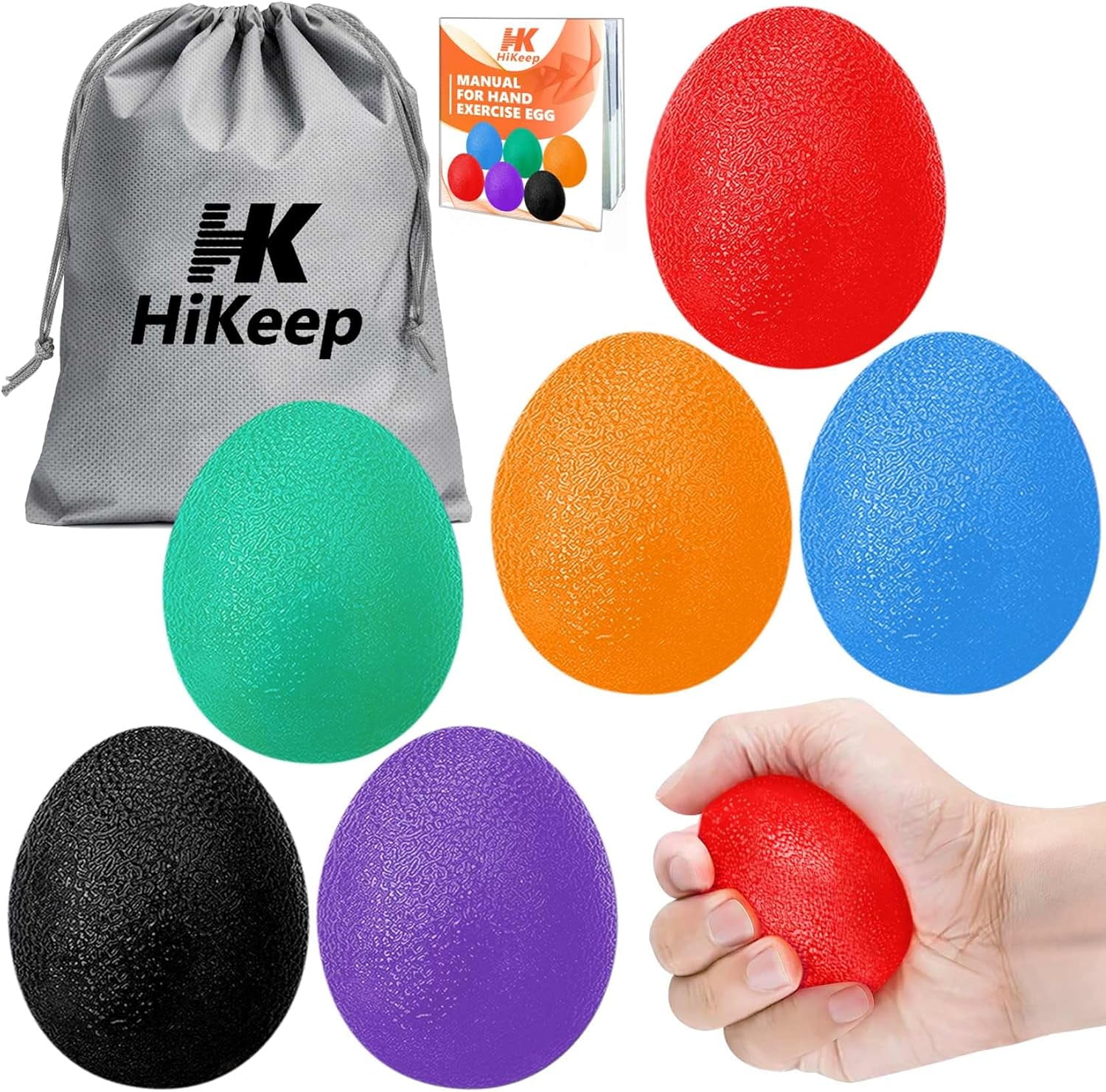 Stress Balls for Adults (6 Pack), Grip Strength Trainer, Hand ...