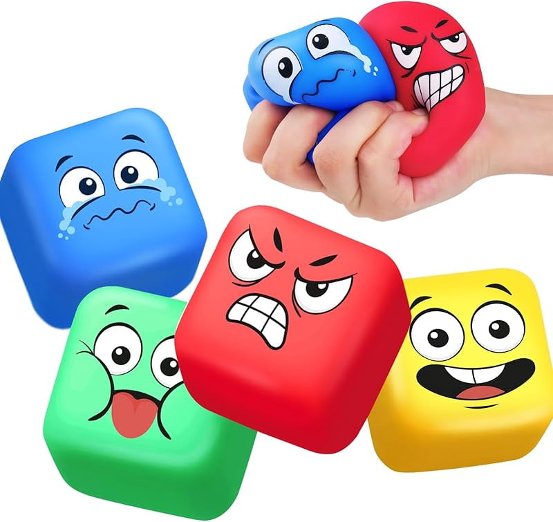 Stress Balls Fidget Toys for Kids: 4 Pack Squeeze Stress Cube for ...