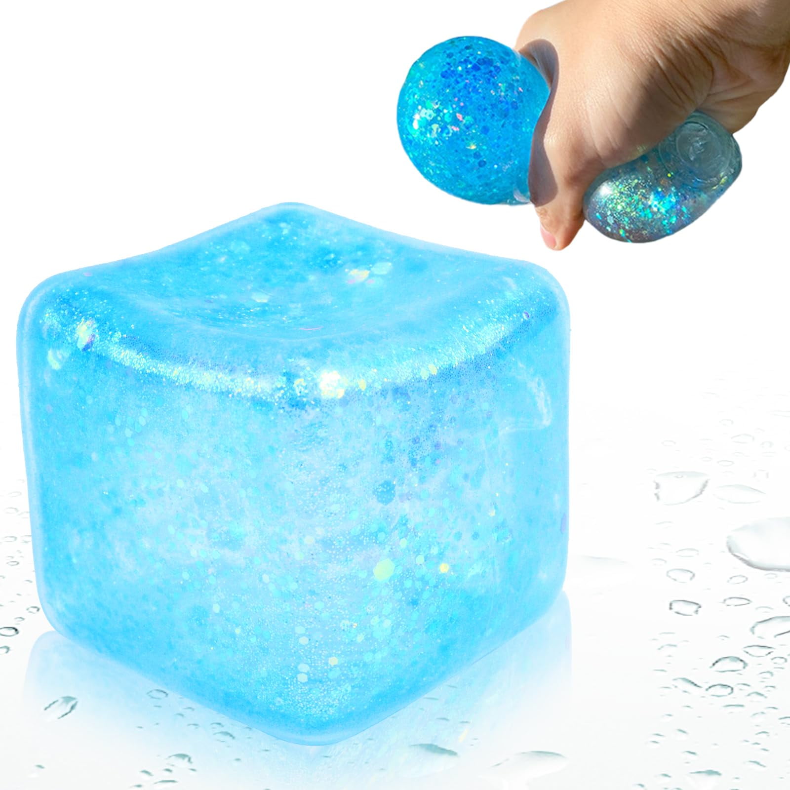 Stress Balls for Kids and Adults, Square Ice Cube Fidget Toys, Squeeze ...