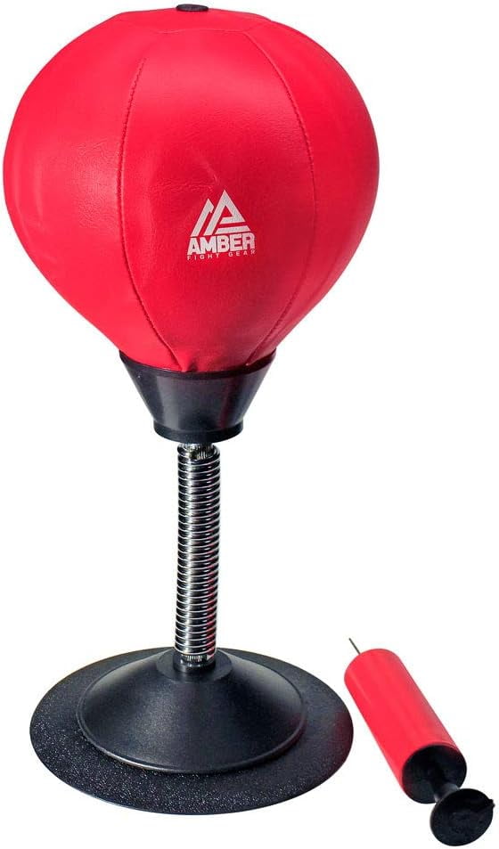 Stress Buster Desktop Punching Bag with Pump Desk Speed Bag with Stand ...