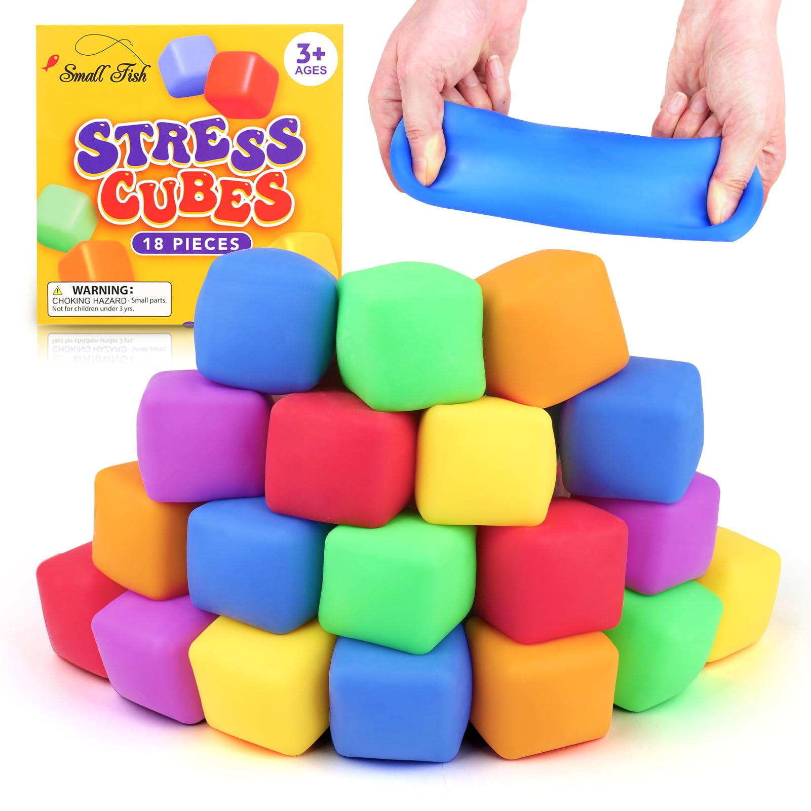 Stress Cube Fidget Toys for Kids: 18 Pack Squeeze Stress Balls Stress ...