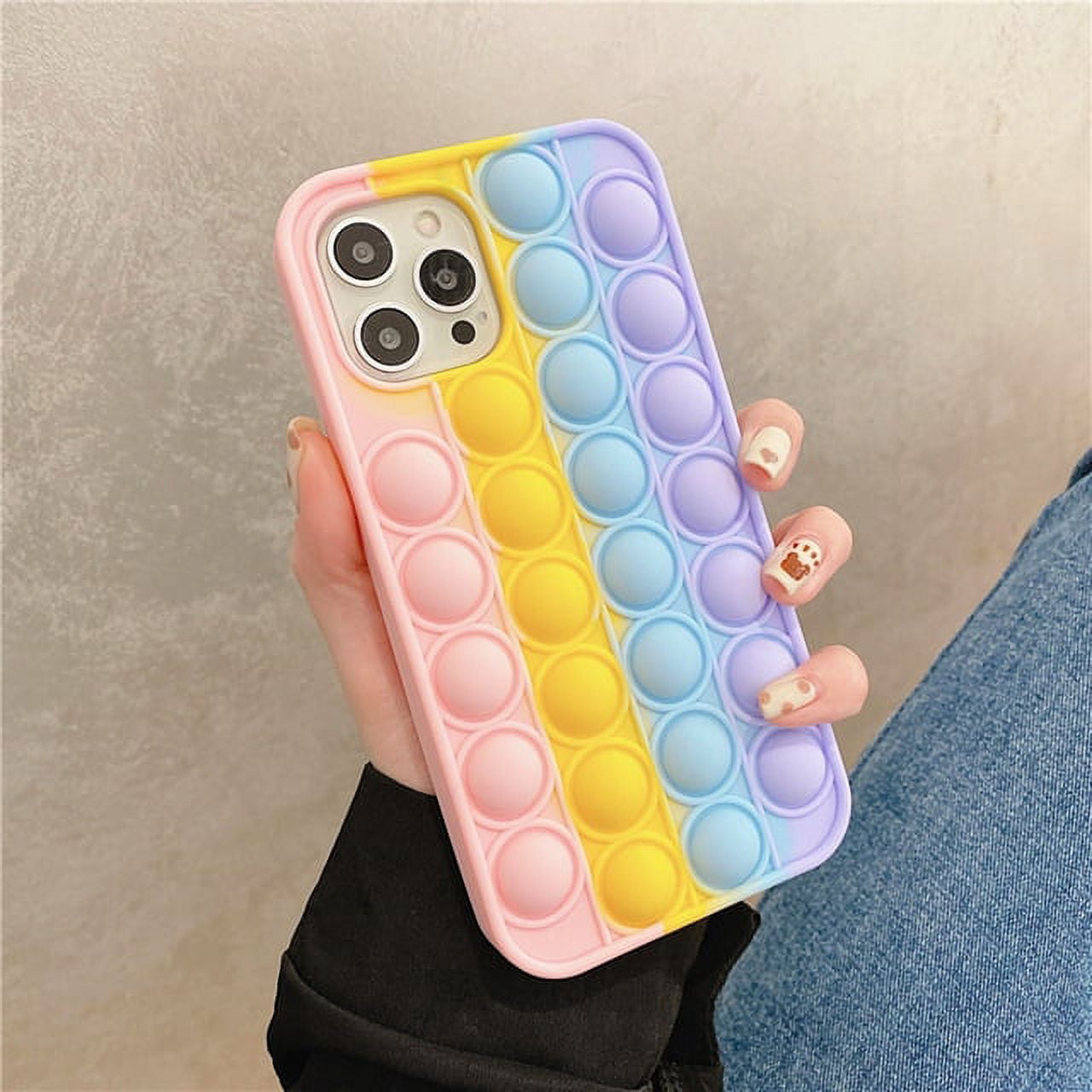 Stress Fidget Toys Push Bubble Phone Case For iPhone 13 11 12 Pro 6 7 8 ...
