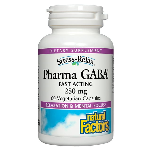 Natural Factors Stress-Relax Pharma GABA 250 mg, Health Supplement for Relaxation & Mental Focus ...
