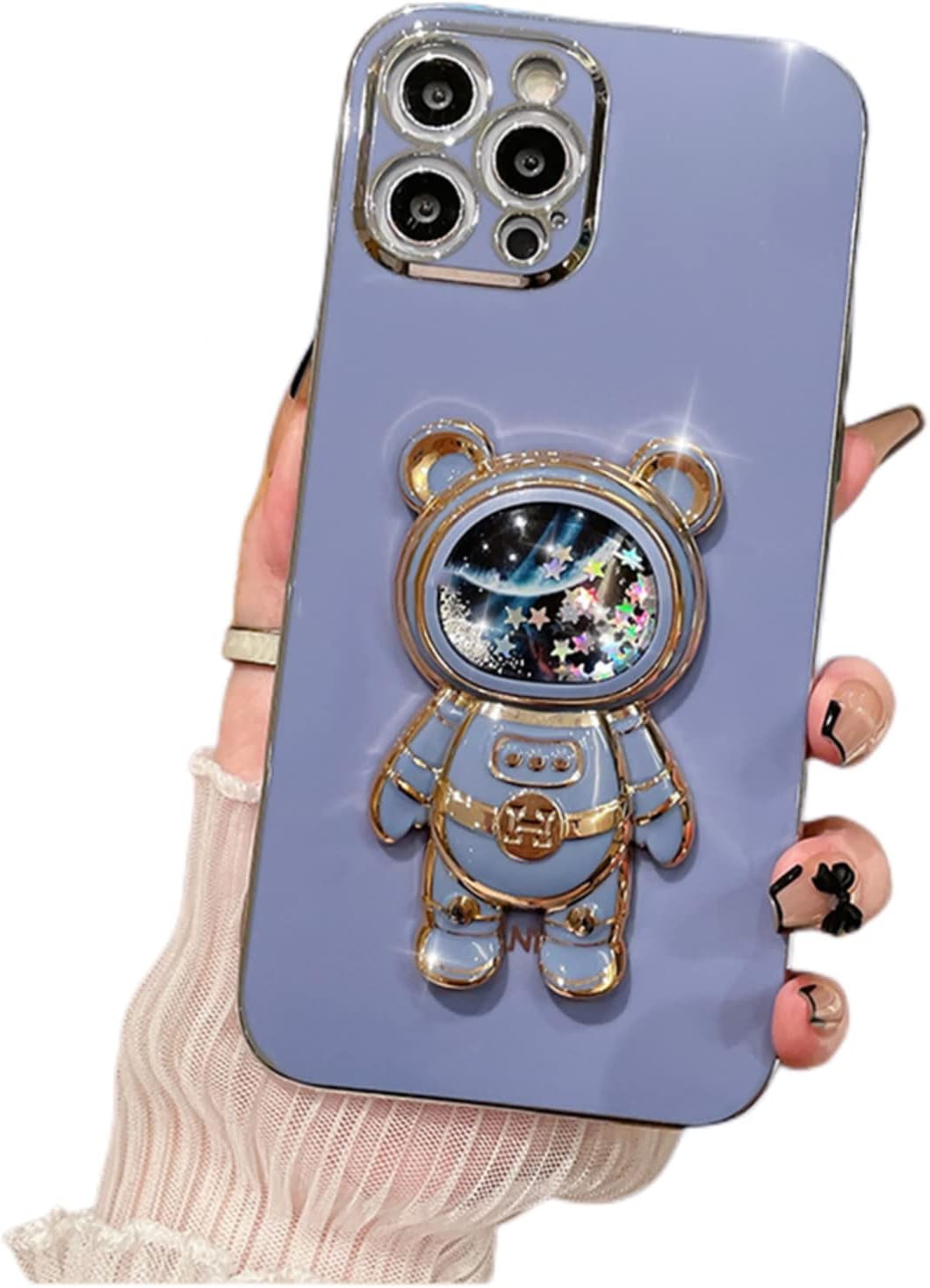 Stress Relief 3D Quicksand Astronaut Stand Bling Phone Case for Xiaomi ...