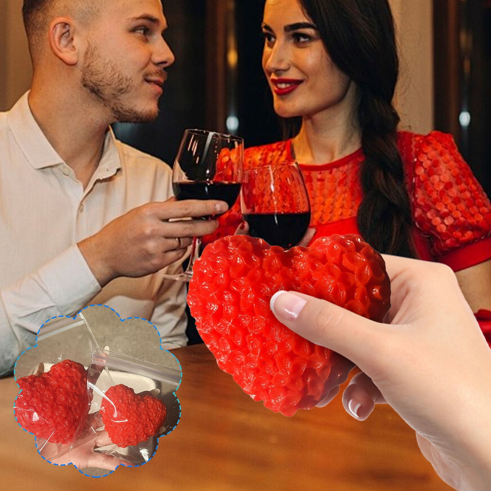 Stress Relief Heart Shaped Slow Rising Squishy Toy | Textured Squeeze ...