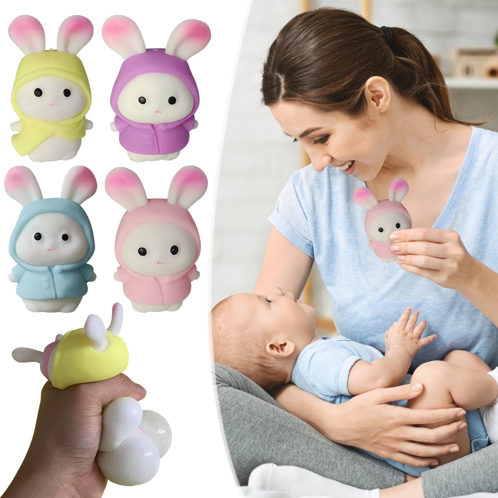 Stress Relief Rabbit Toy | Slow Rebound Squishy Fidget Plush | Cute ...